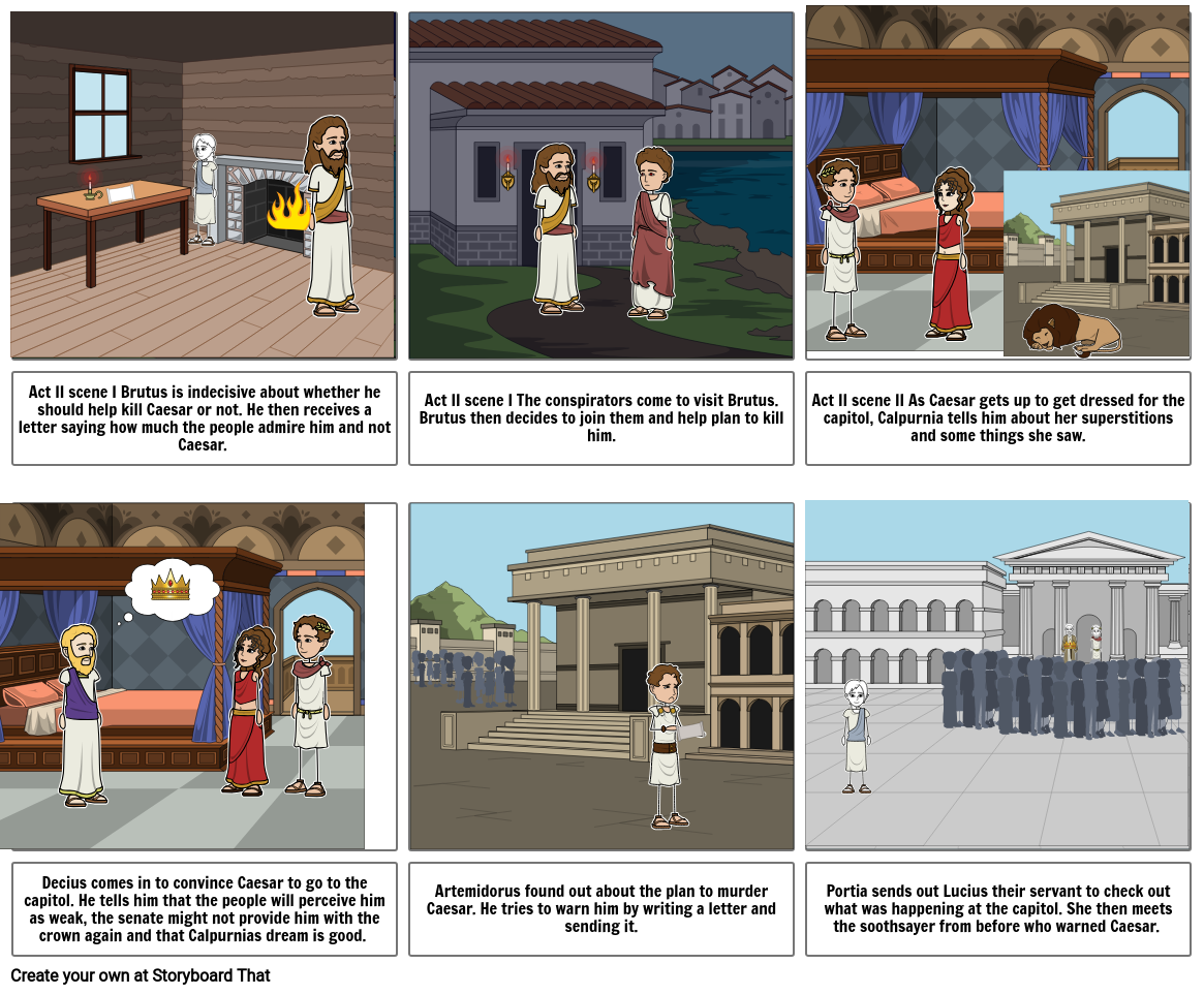 Julius Caesar Act II Storyboard By E0b2a737 Julius Caesar Act II Storyboard By E0b2a737
