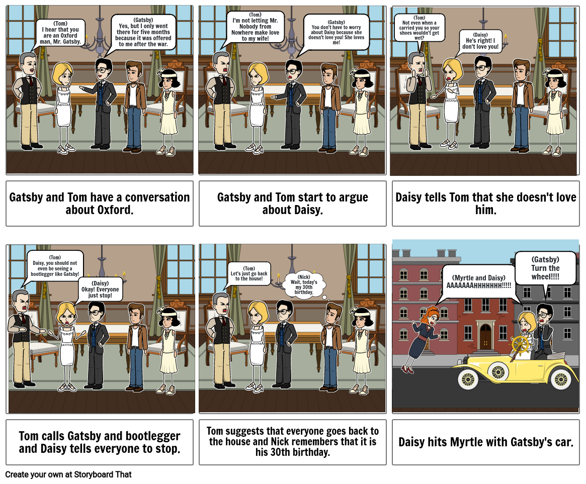 The Great Gatsby Chapter 7 Storyboard Part 2 Storyboard