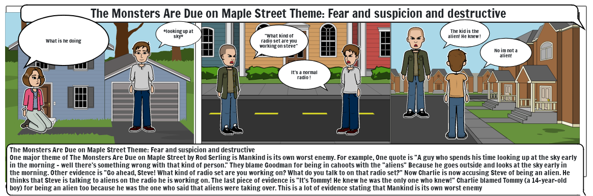 The Monsters Are Due on Maple Street Theme Storyboard