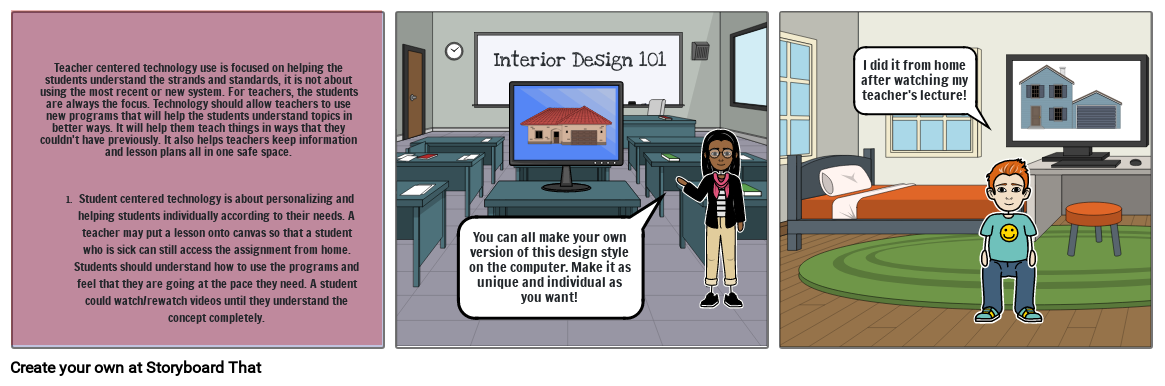 Teacher vs Student centered technology Storyboard