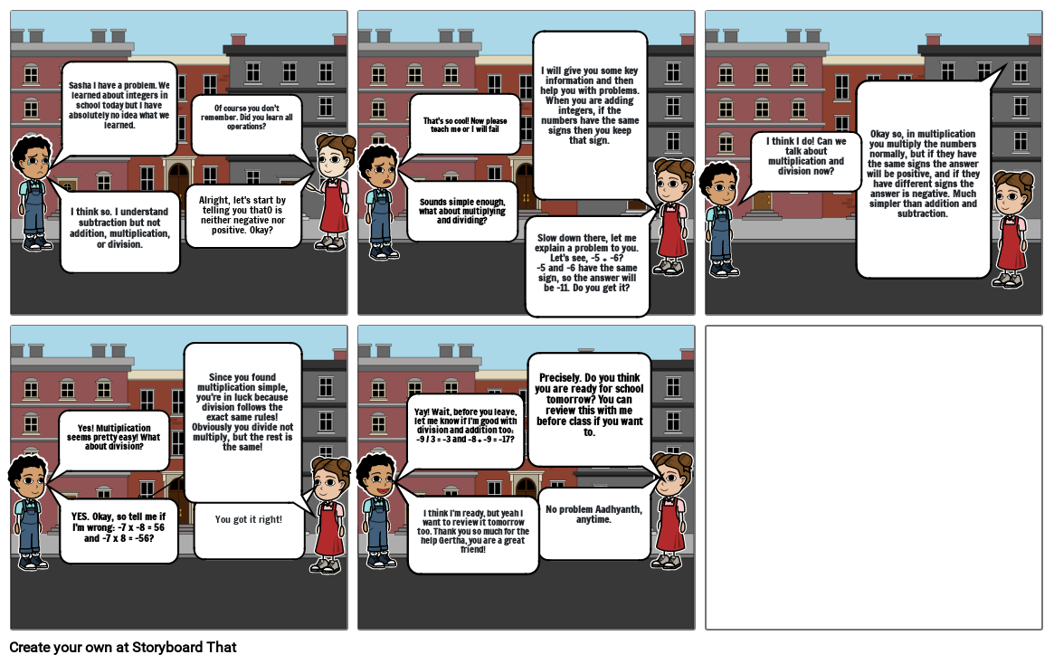 Itegers Comic Strip Storyboard por e2104527