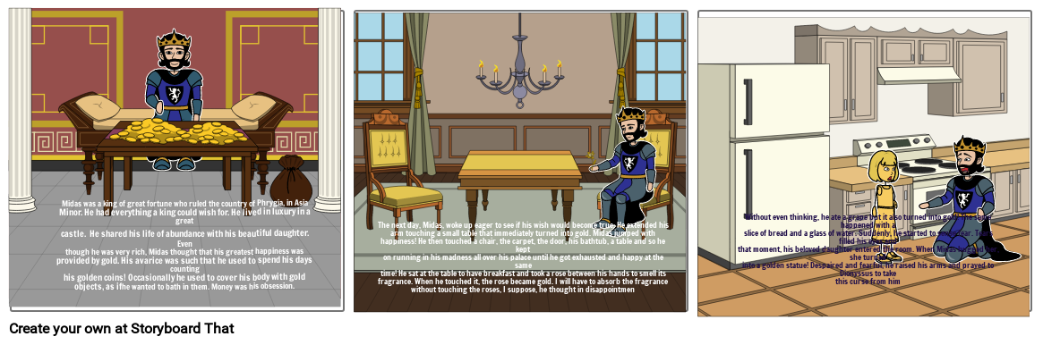 King Midas and The Golden Touch Storyboard von e26af15e
