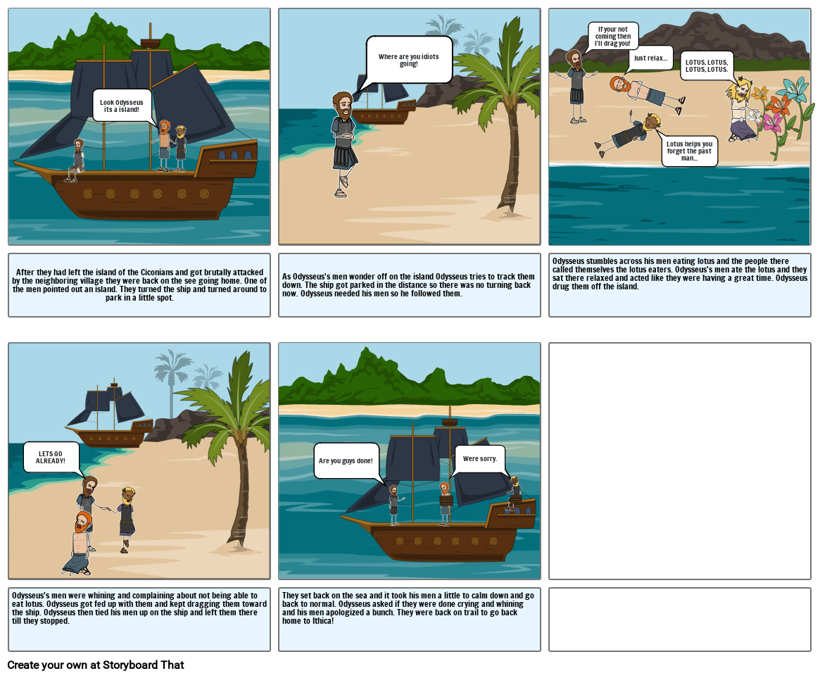 Odyssey comic strip Storyboard by e2cde853