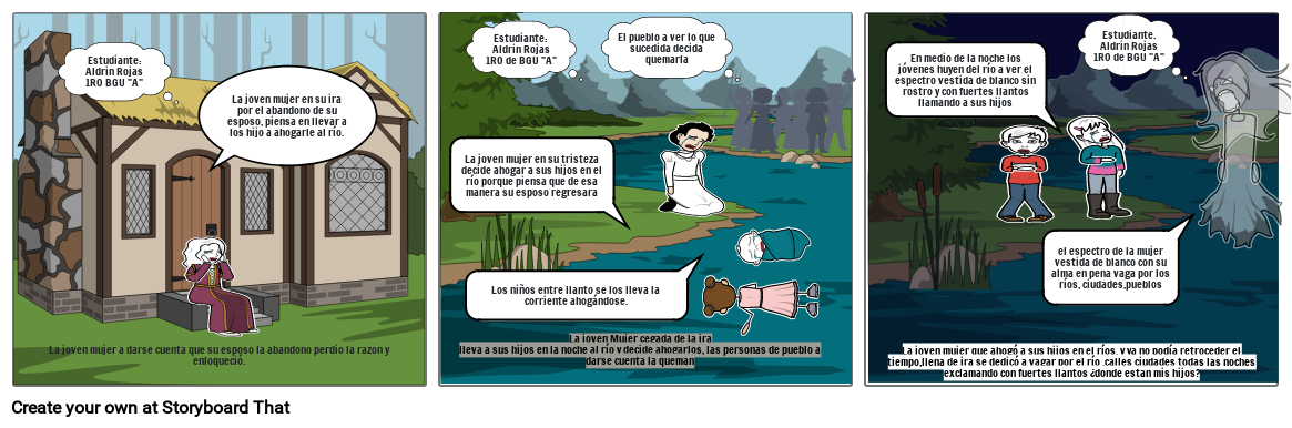 Leyenda llorona Venezolana comic parte 2 Storyboard