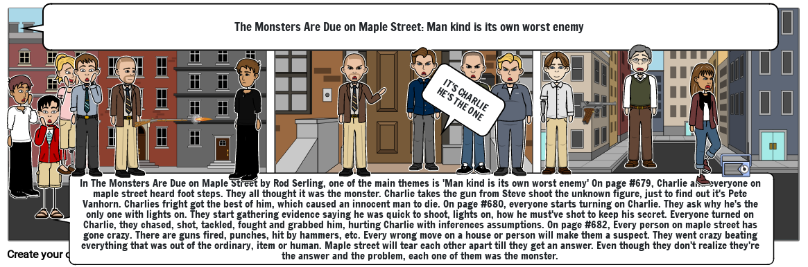 The monsters are due on maple street Storyboard