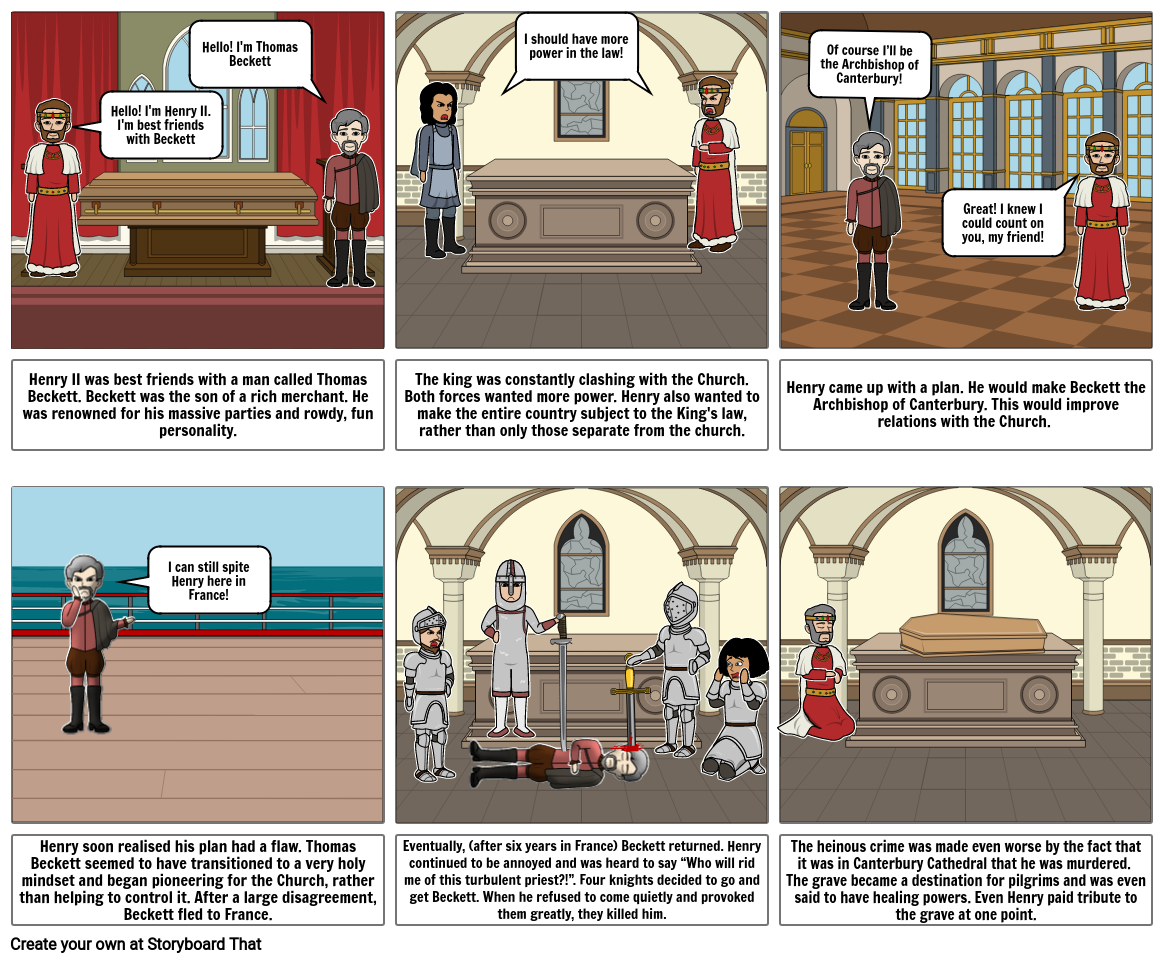 History Storyboard - Thomas Beckett and Henry II