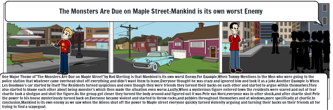The Monsters Are Due on Maple Street Theme Storyboard