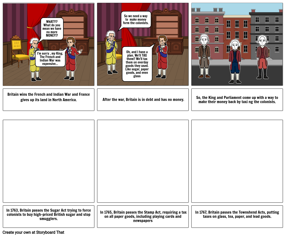 American Revolution Comic strip Storyboard by e491d49b