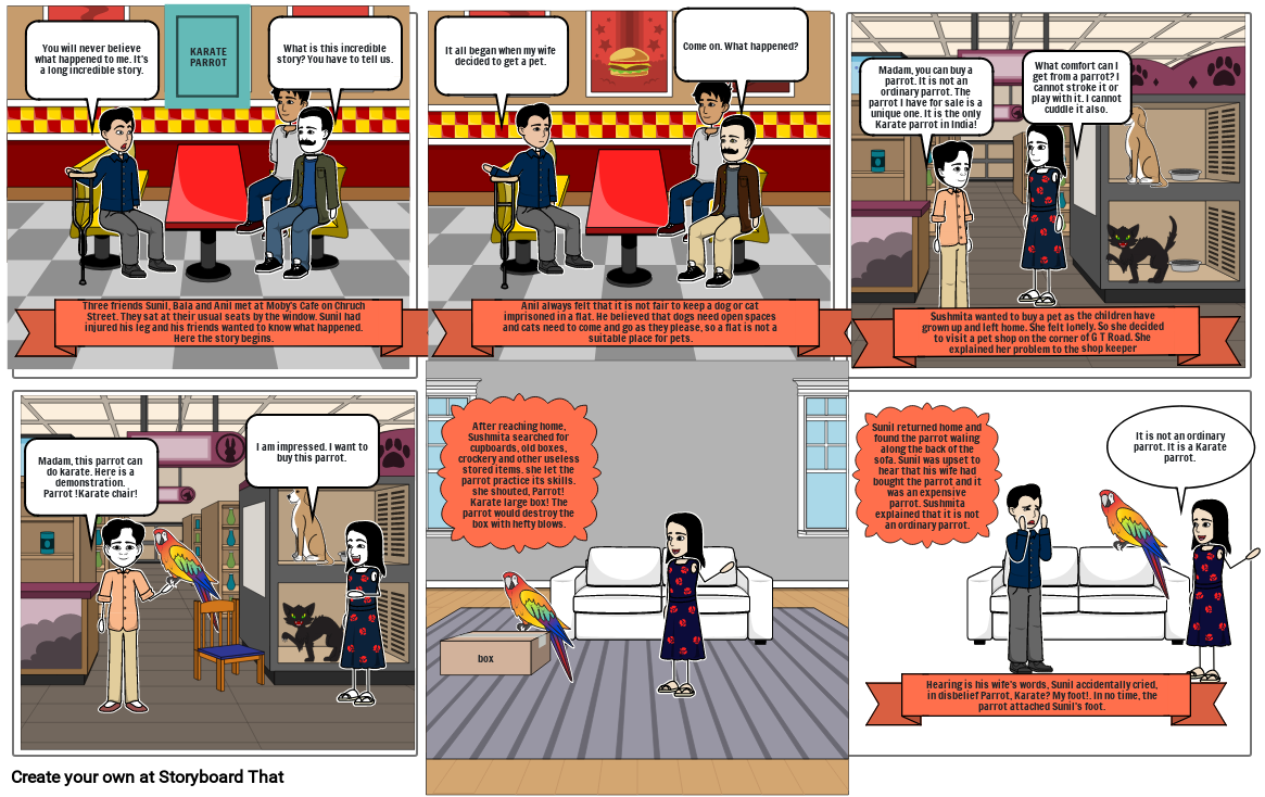 Karate Parrot Storyboard by e55d25e5