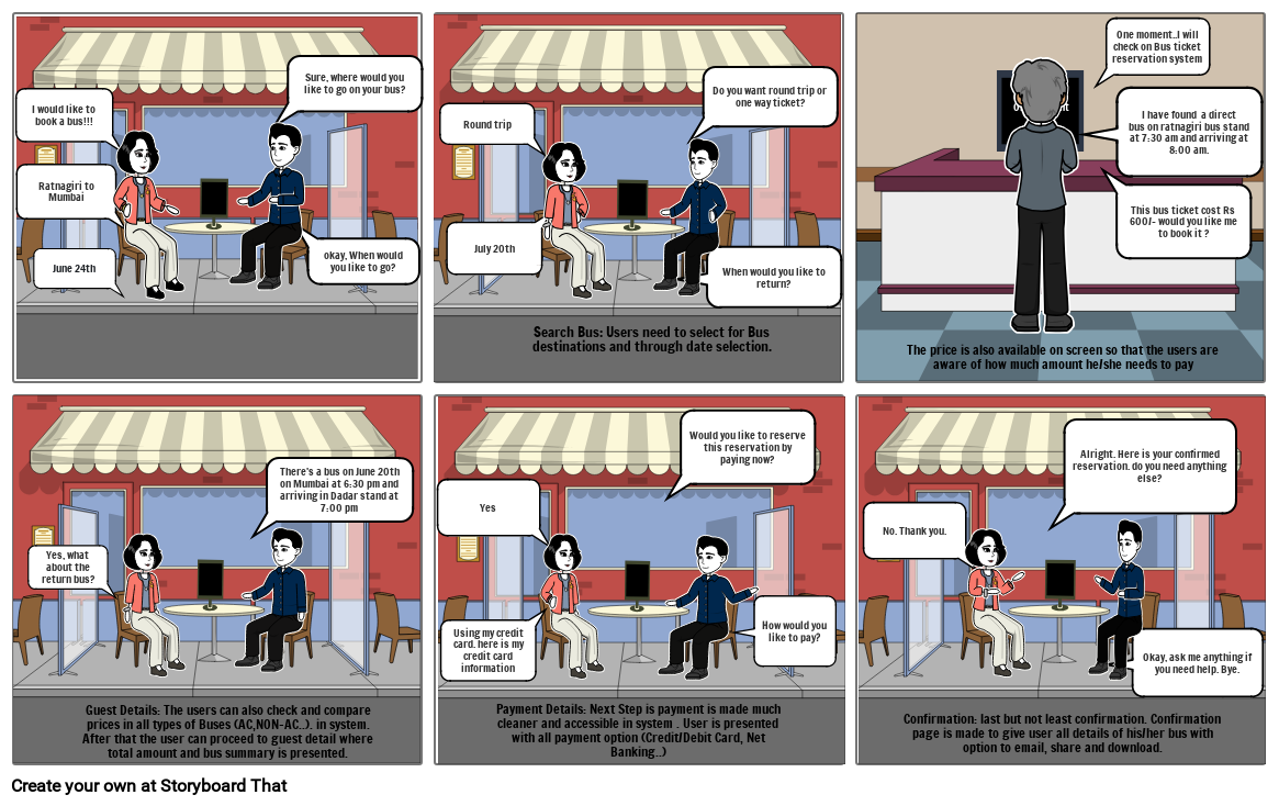 bus ticket reservation system Storyboard by e56b047a