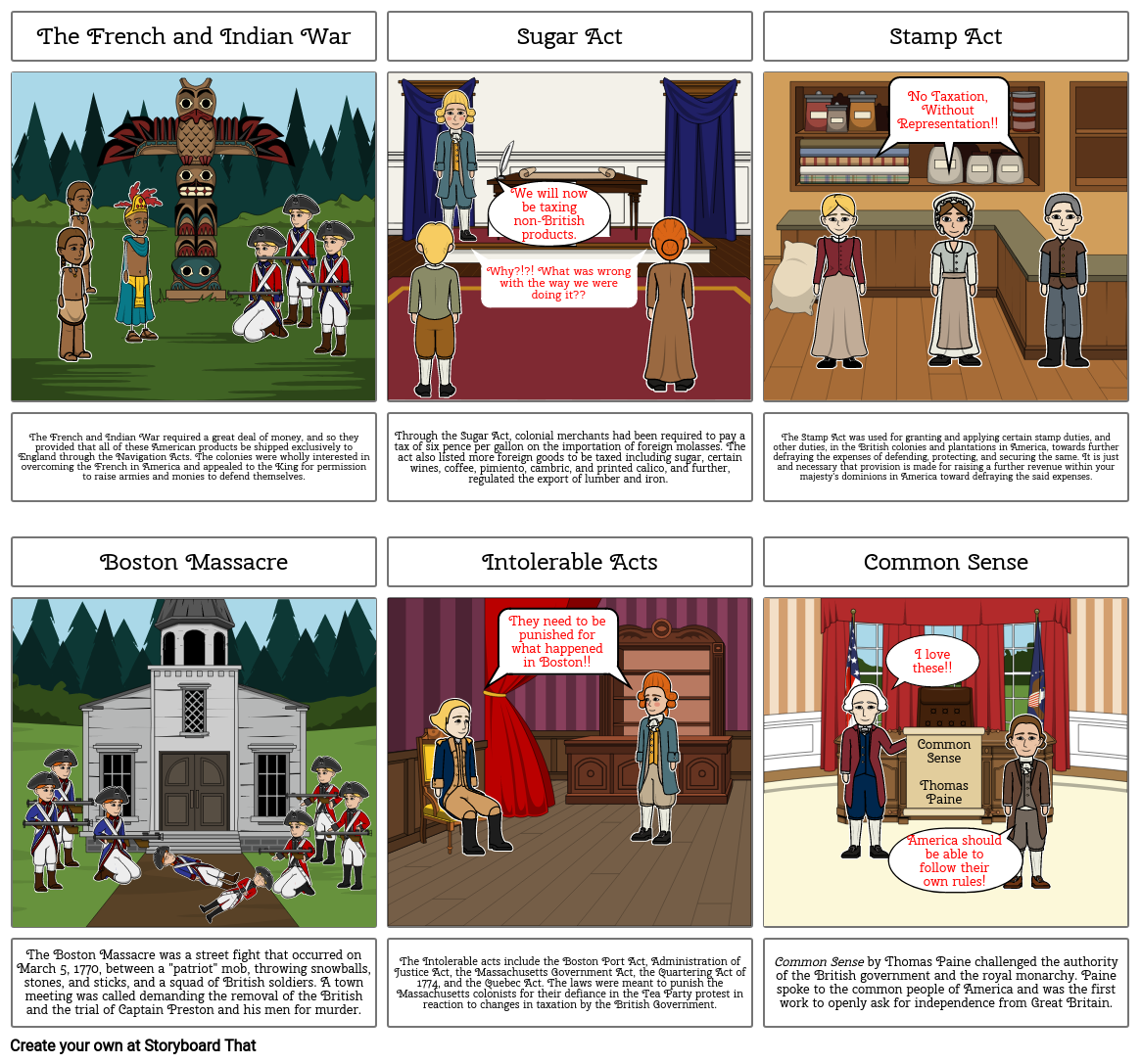 American Revolution Storyboard por e62ac1ba