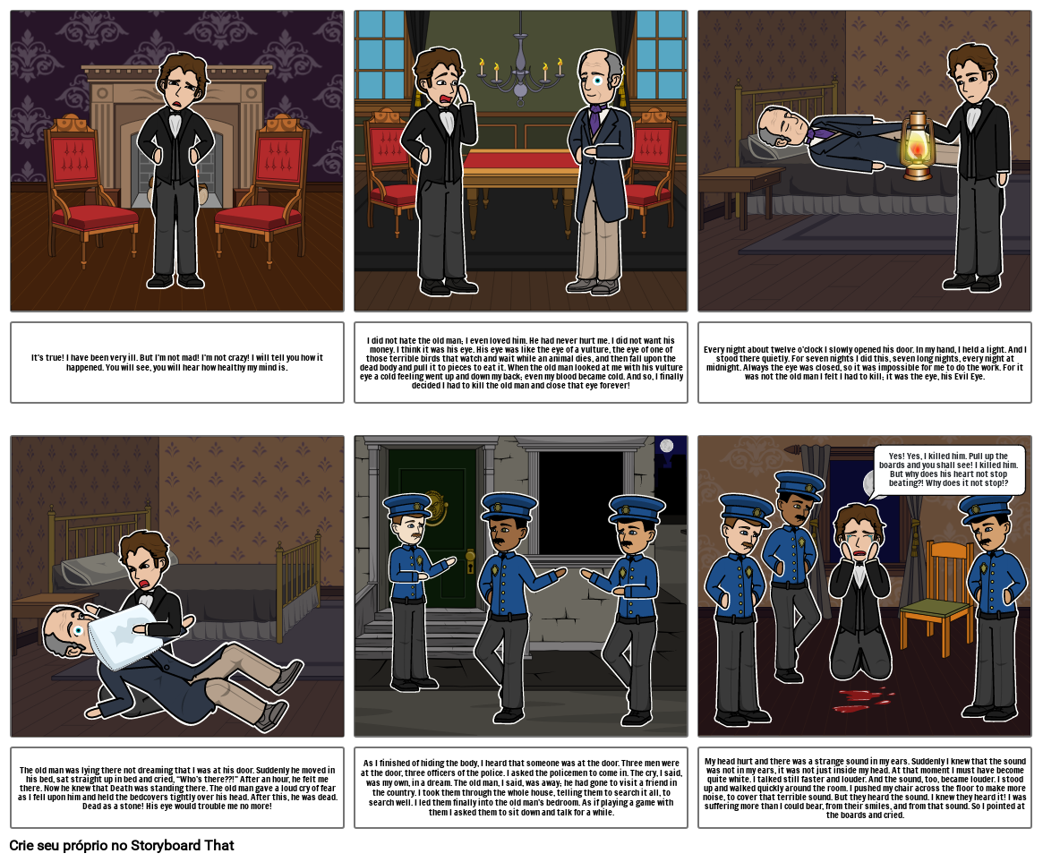 The Tell Tale Heart - Edgar Allan Poe Storyboard
