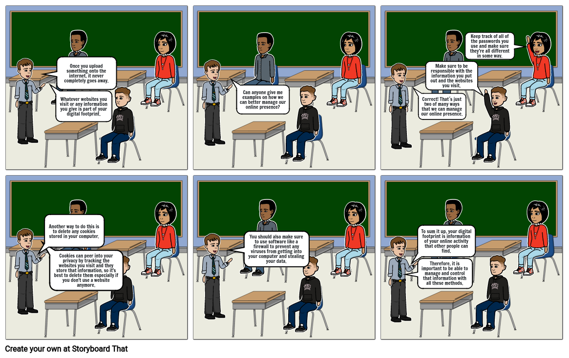 How to stay safe online Storyboard par e69b9b6a