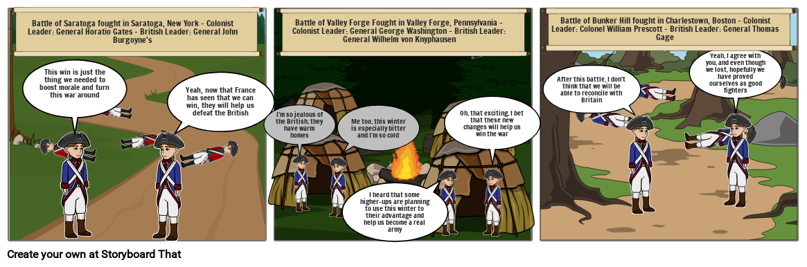 Battles of the revolutionary war Storyboard by e6a85e01