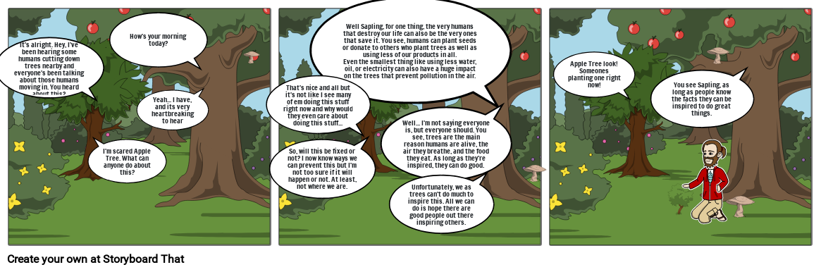 Air quality: Planting trees Storyboard por e7f20e75