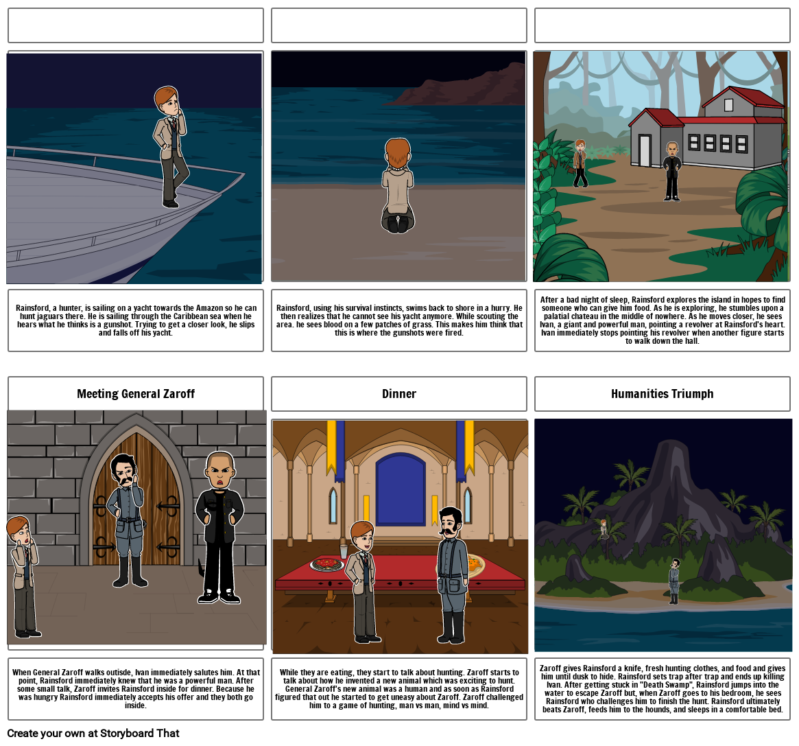 The Most Dangerous Game Storyboard Storyboard By E98cdd2f