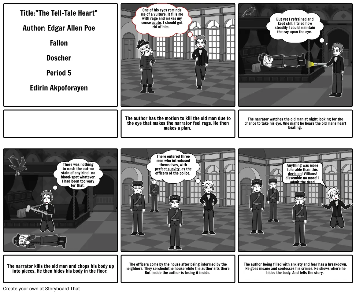 The tell tale heart Storyboard par eakpoforayen83956