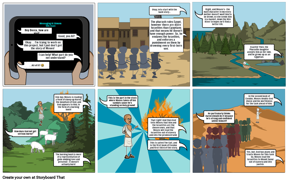 Moses Comic Strip - Religion Gr. 9 Storyboard by eb955116