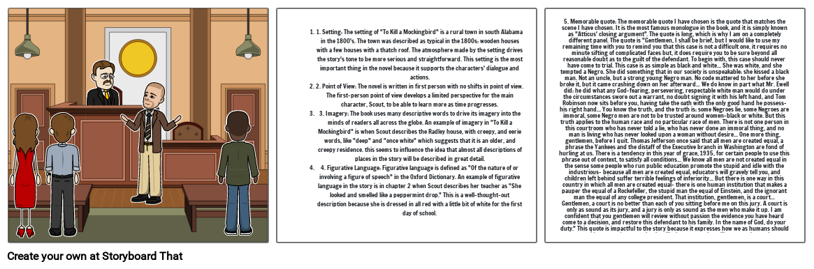 To kill a Mockingbird Passion Project Storyboard