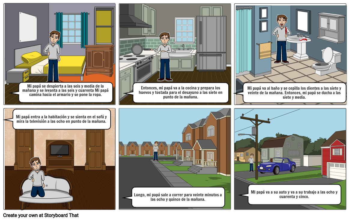 La rutina diaria de mi papá Storyboard by ec50057
