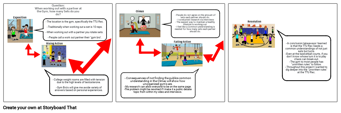 Gym Story Board Storyboard by ec5d4da9