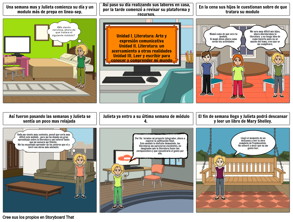 El mágico paso por la lectura en modulo 4. Storyboard