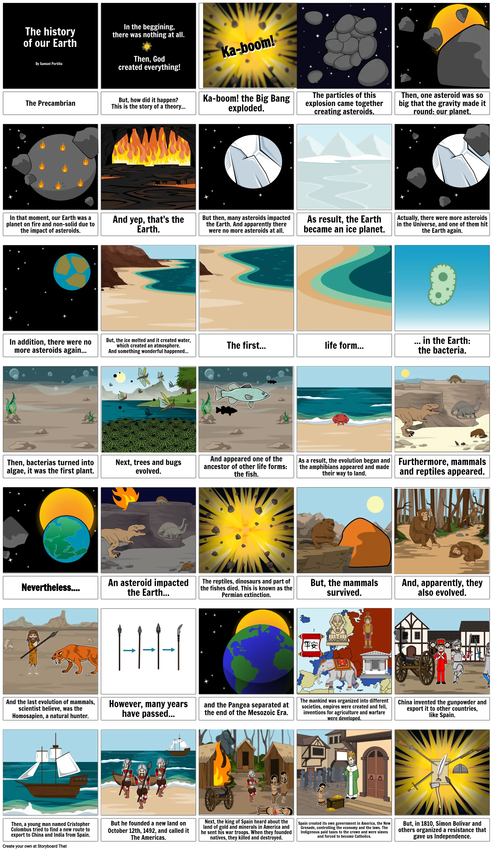 The story of Earth - Samuel Portilla 4C Storyboard