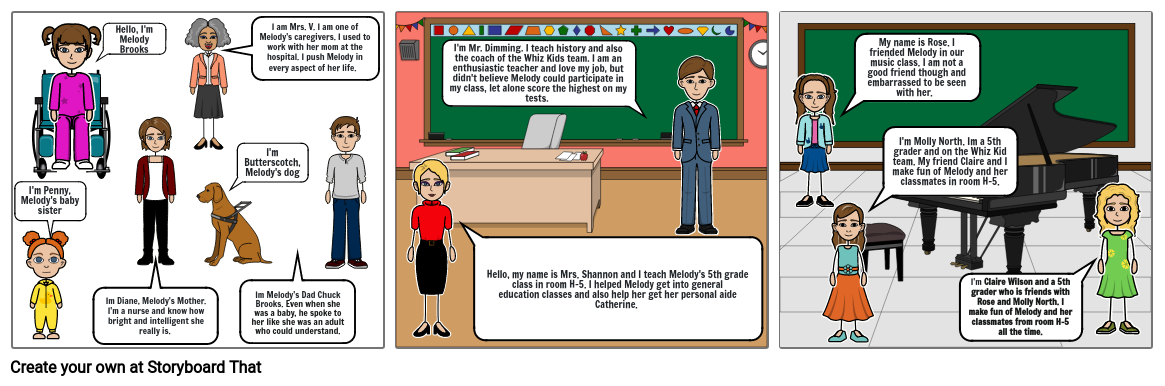 Out of my mind characters Storyboard by ece77a58