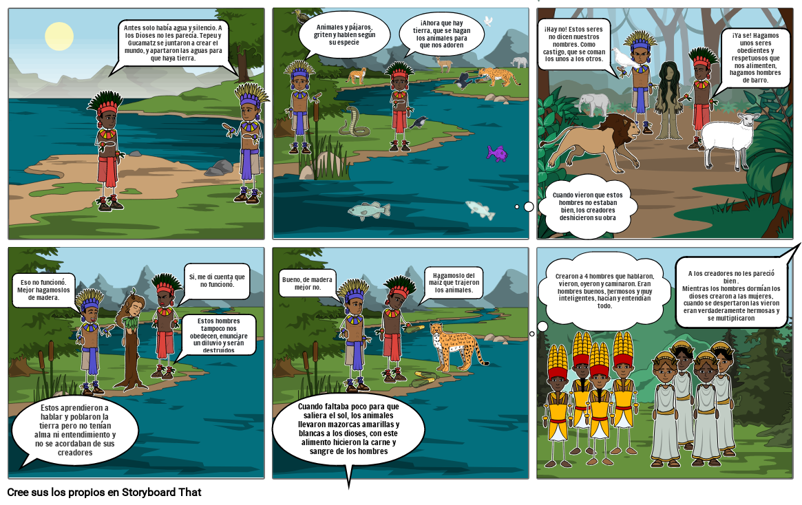 La creacion del mundo en popol vuh Storyboard por ed7df830
