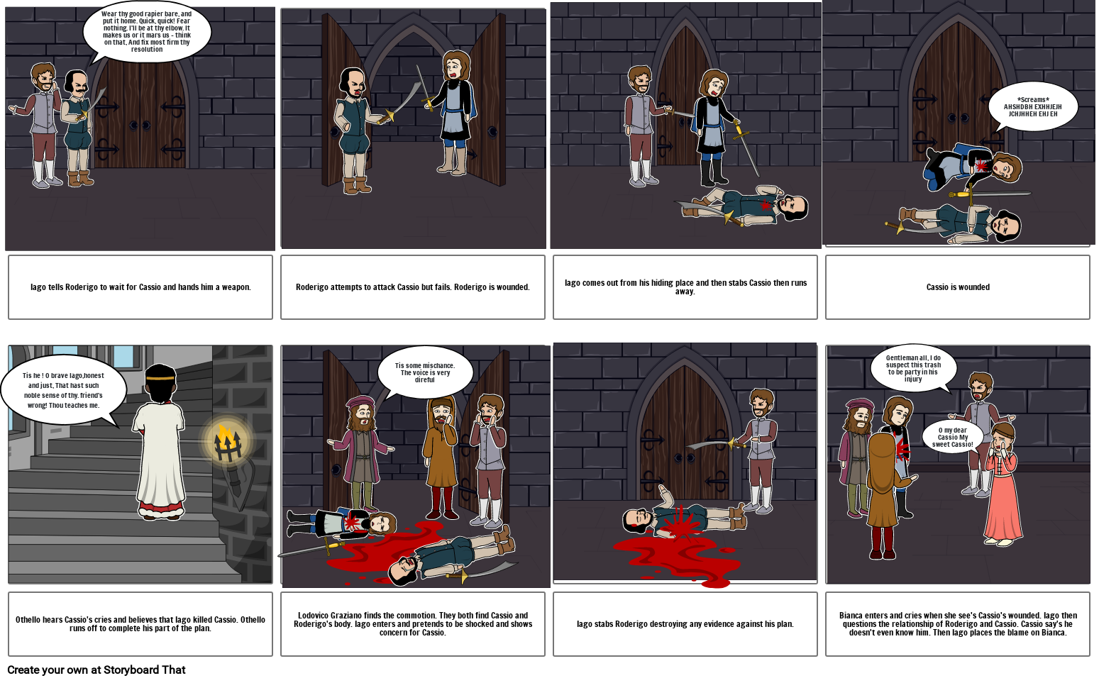 Othello scene 5 act 1 Storyboard por ee6acc94