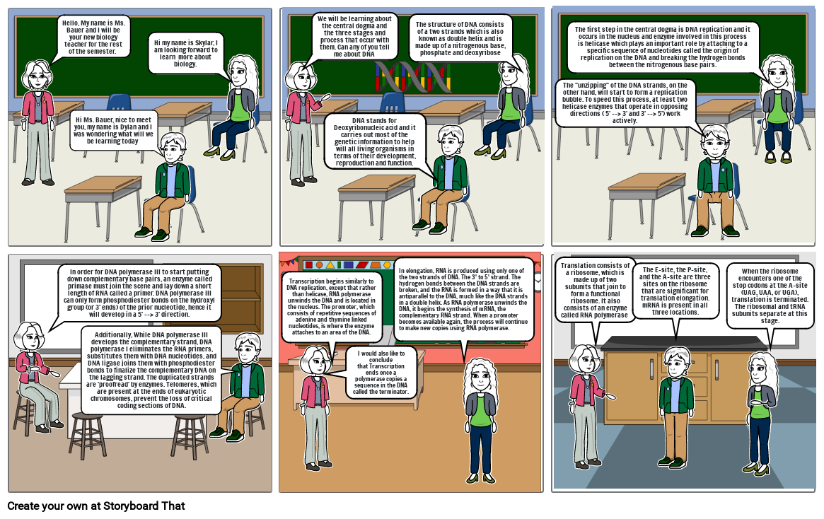 Abigail Fernando: Central Dogma Comic Strip Assignment