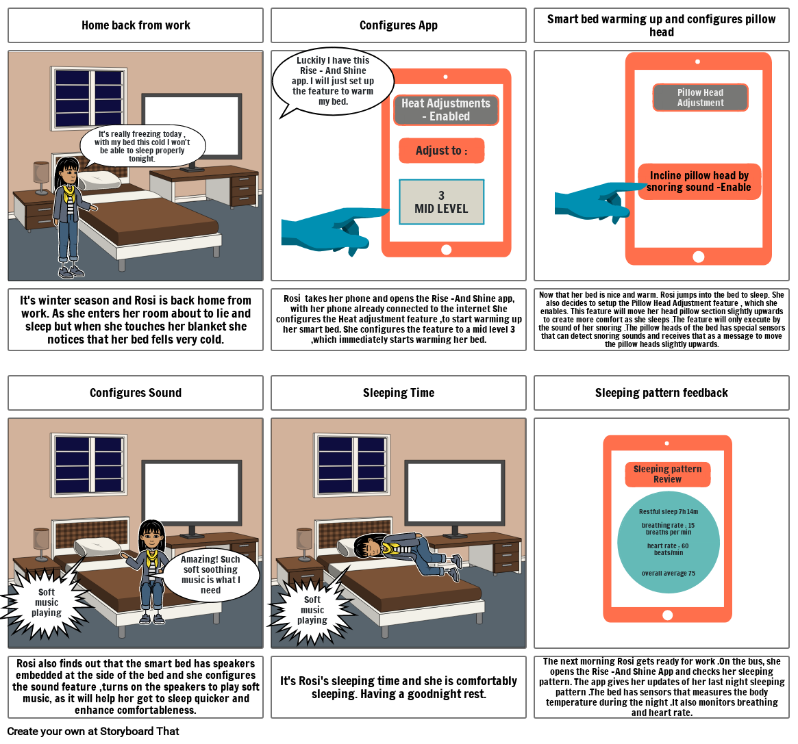 Smart bed storyboard - Divine Kasongo Storyboard