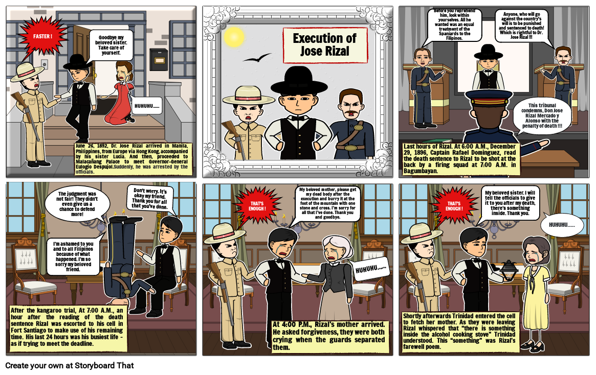 Rizal execution Storyboard por ef2d64f5