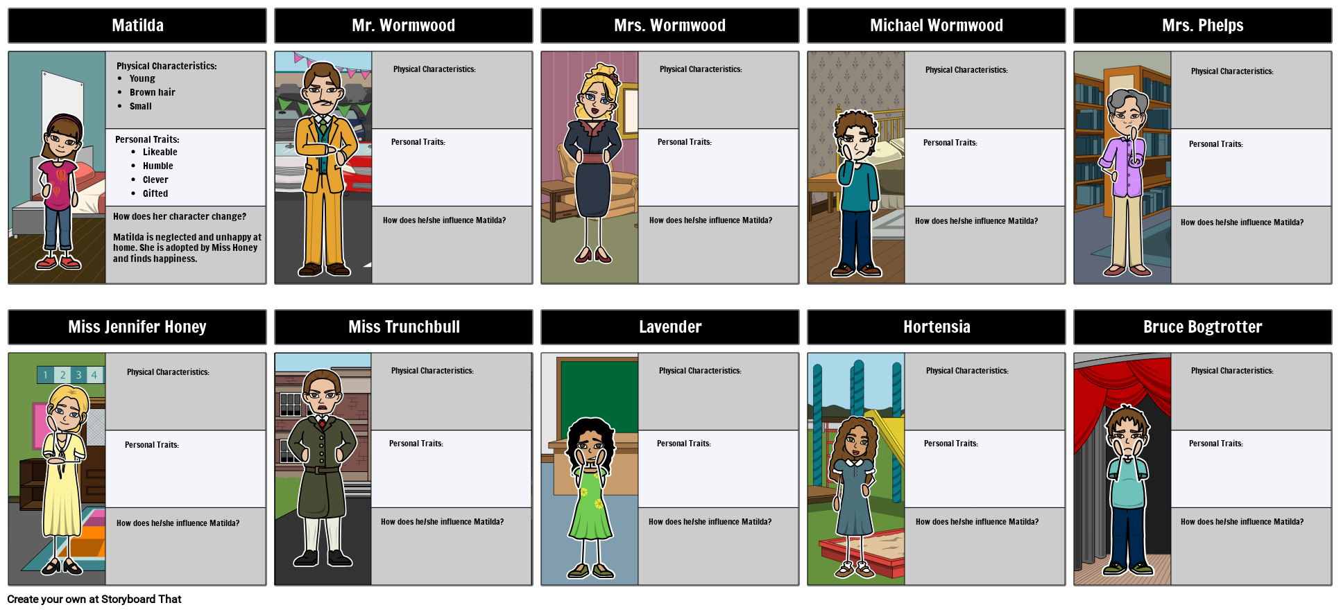 Matilda Book By Roald Dahl Matilda Characters Lesson Plans
