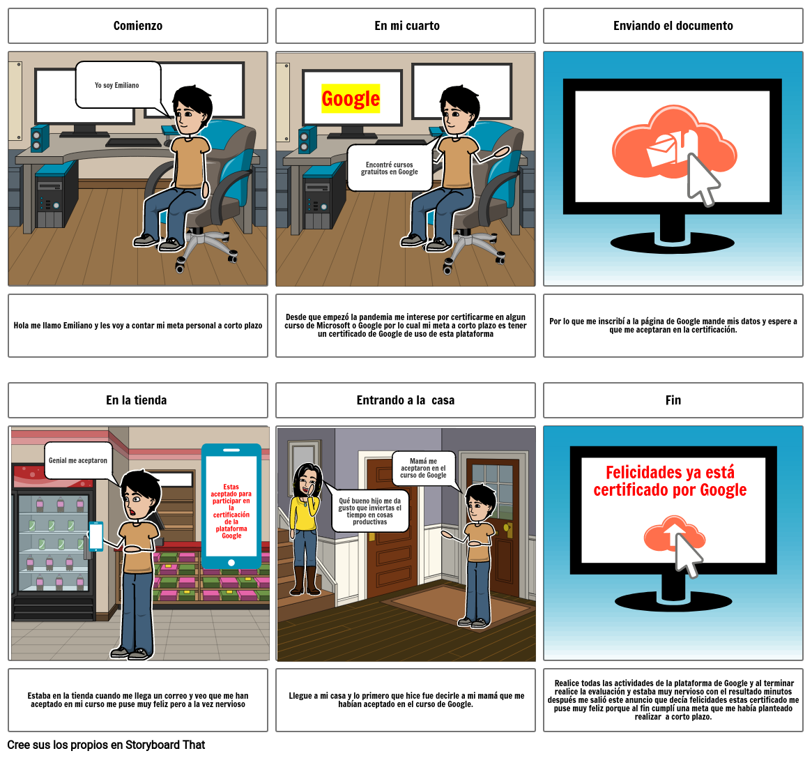 Mi meta personal a corto plazo Storyboard por emilinolopezmelendez