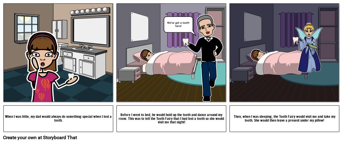 My Dad's Tooth Fairy Dance Storyboard af emily