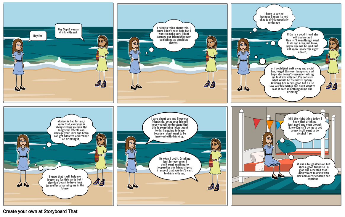 drinking alcohol at the beach Storyboard por emilypaige24