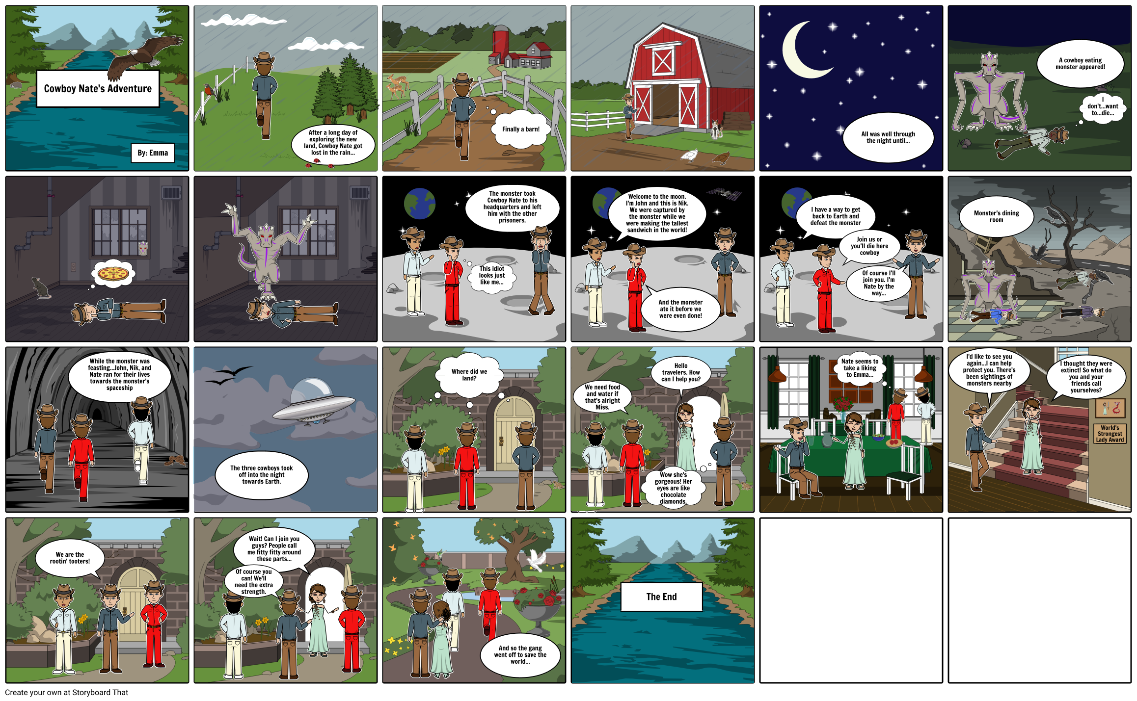 Cowboy Nate's Adventure Storyboard por emma82067