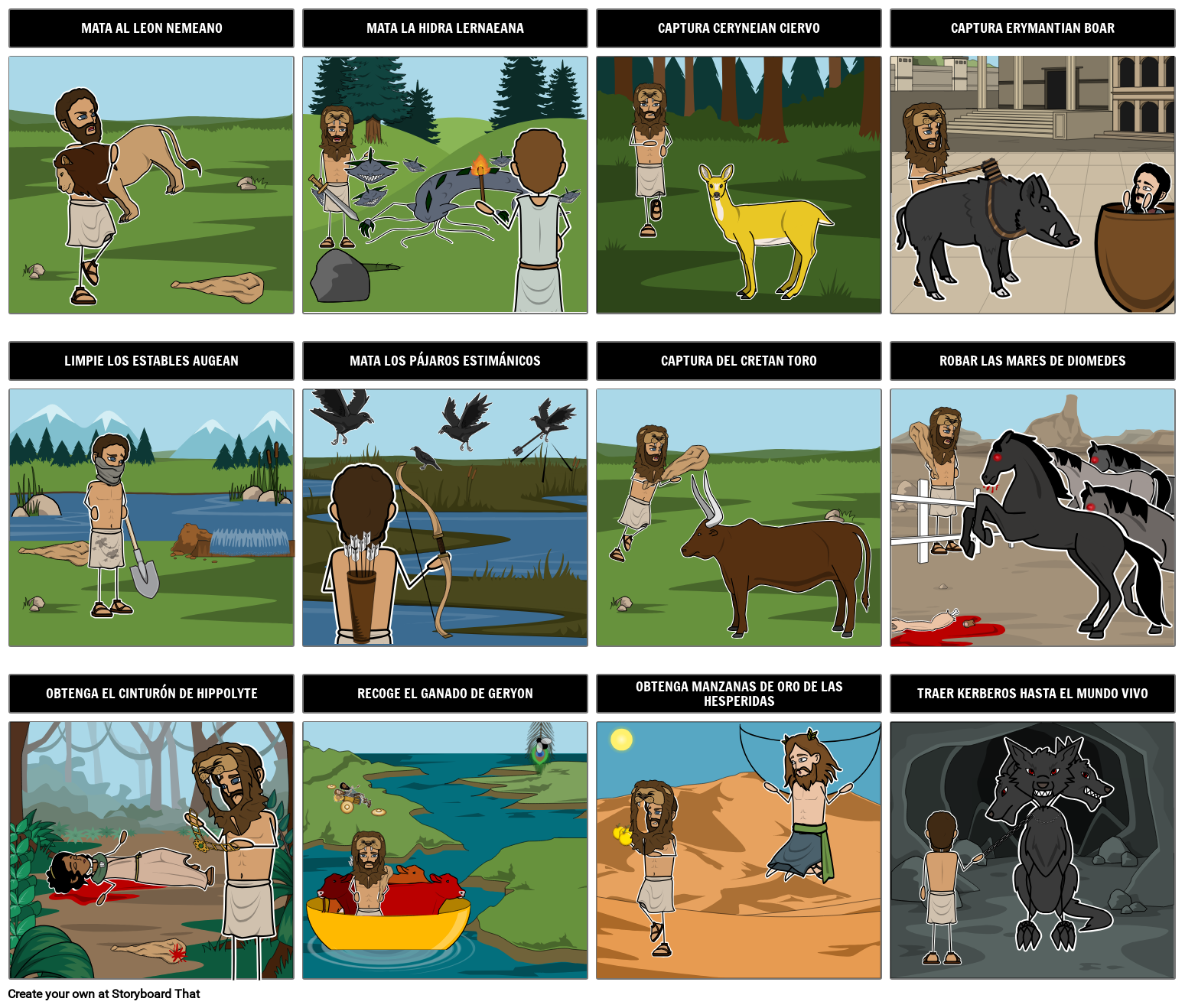 portafolio educativo: LOS DOCE TRABAJOS DE HÉRCULES