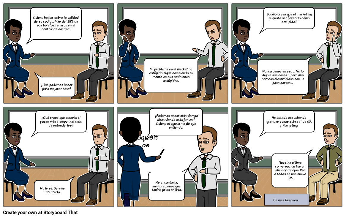 Abordar la Mala Calidad del Software Storyboard Abordar la Mala Calidad del Software Storyboard