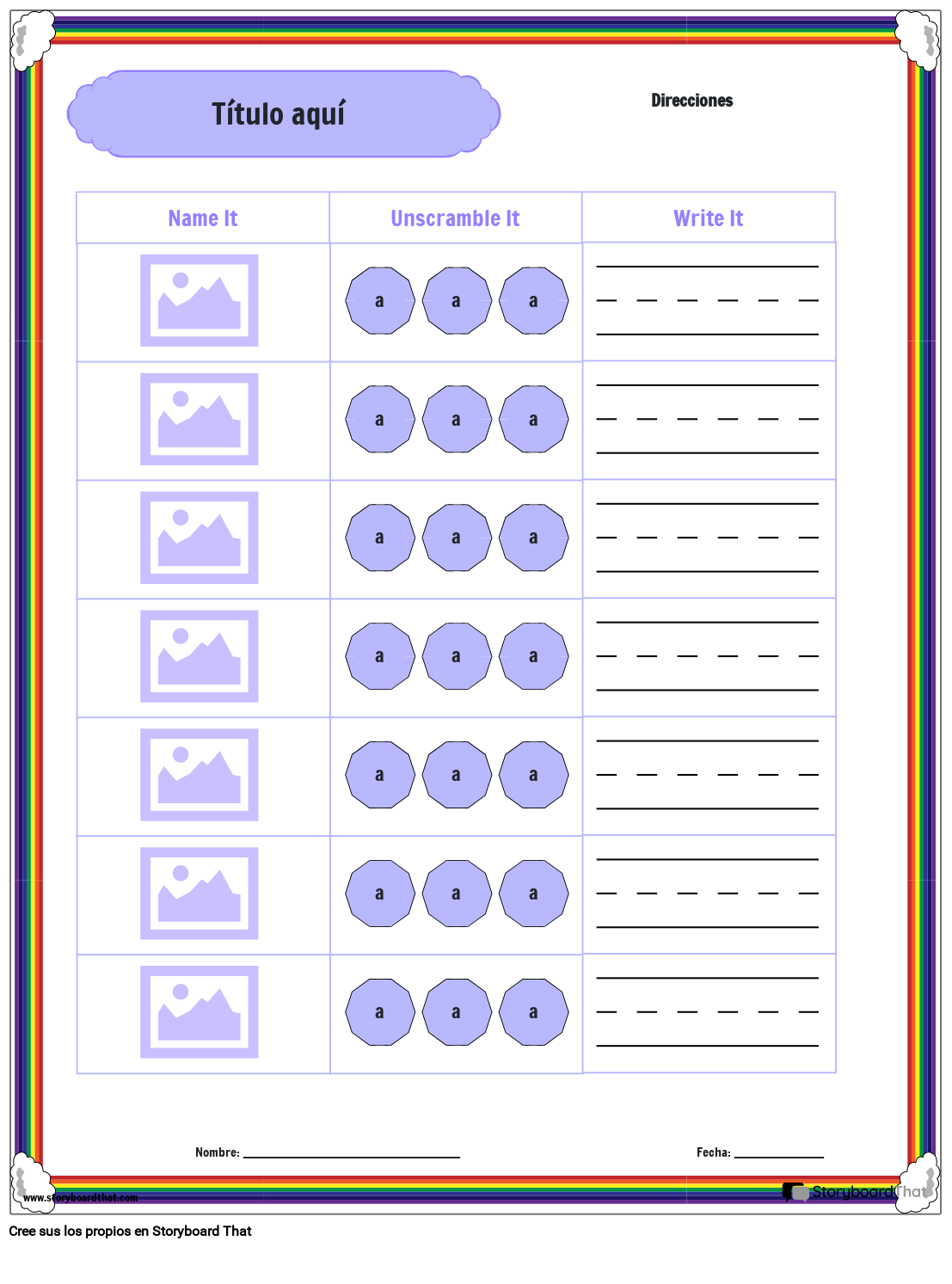 Actividad de Descifrar Fonética Storyboard por es-examples