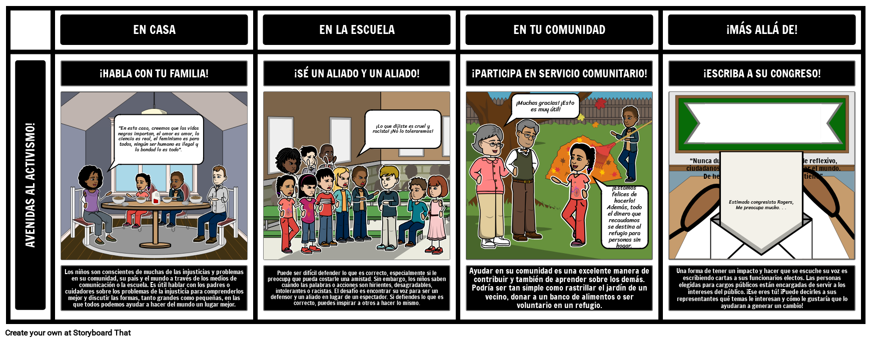 Activismo Para Niños Storyboard o es-examples