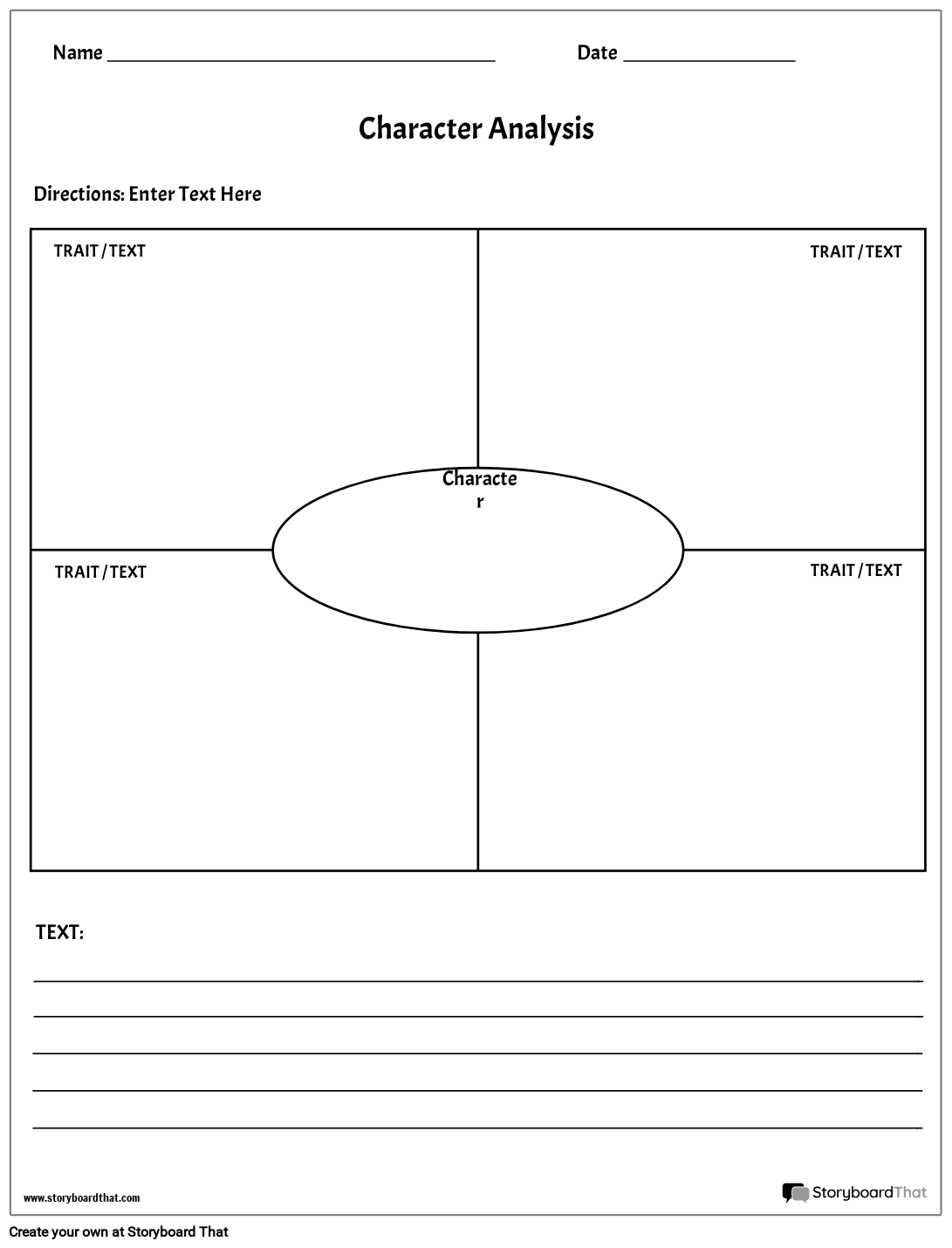 Análisis de Personajes Frayer Storyboard by es-examples