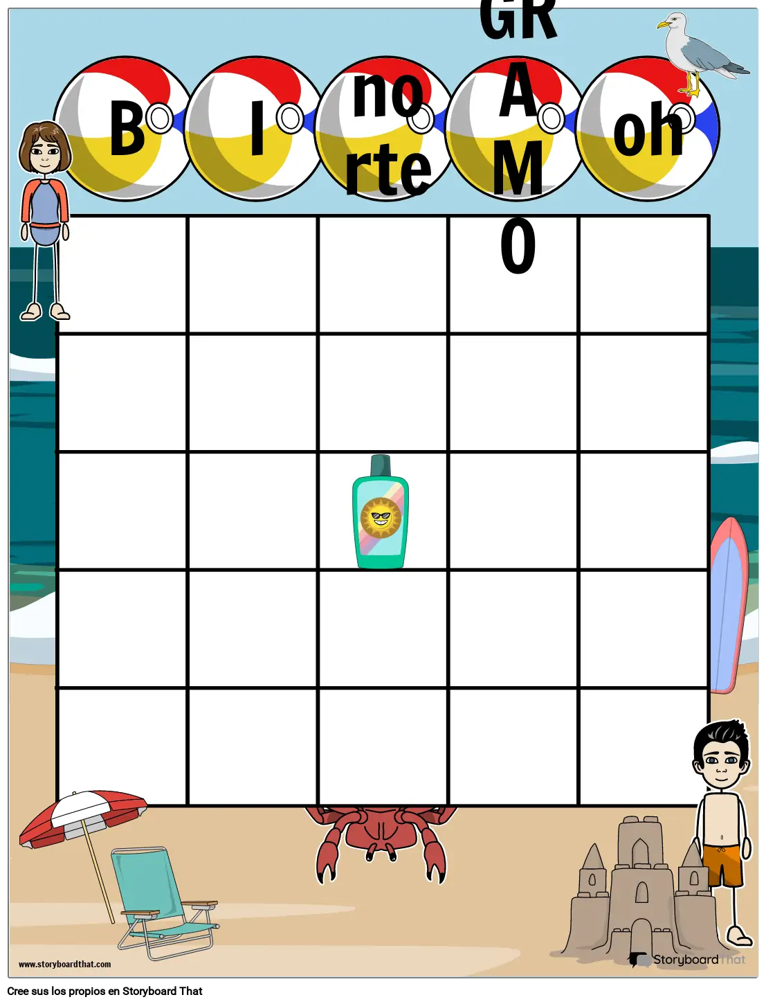 Bingo Personalizado en la Playa Storyboard by es-examples
