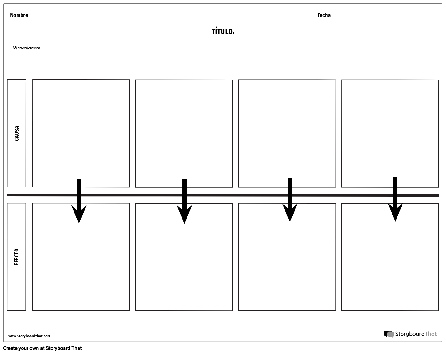 Hojas de Trabajo y Plantillas de Causa y Efecto — Creador de Causa y ...