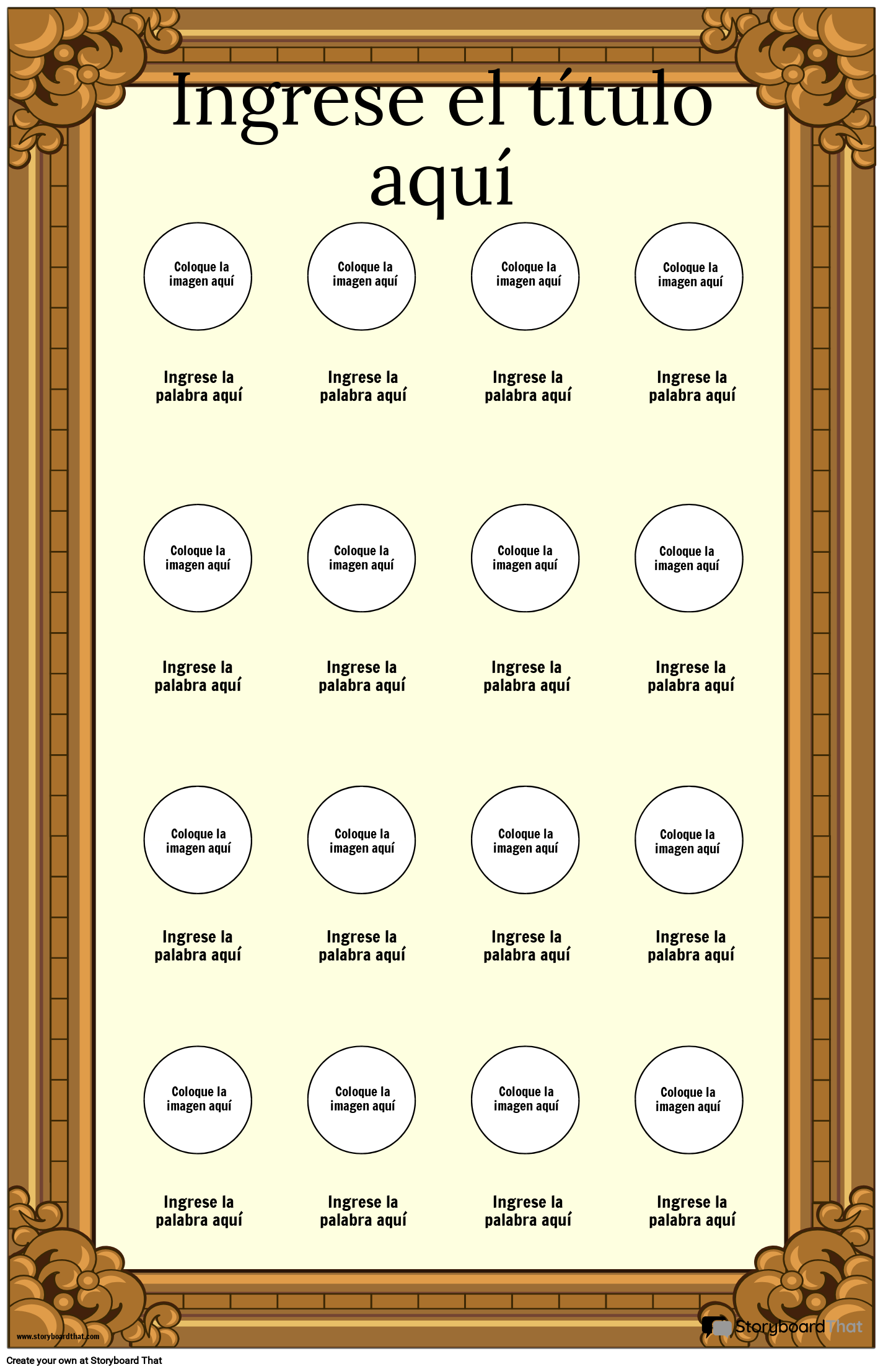 Cartel de Vocabulario Visual Enmarcado Storyboard