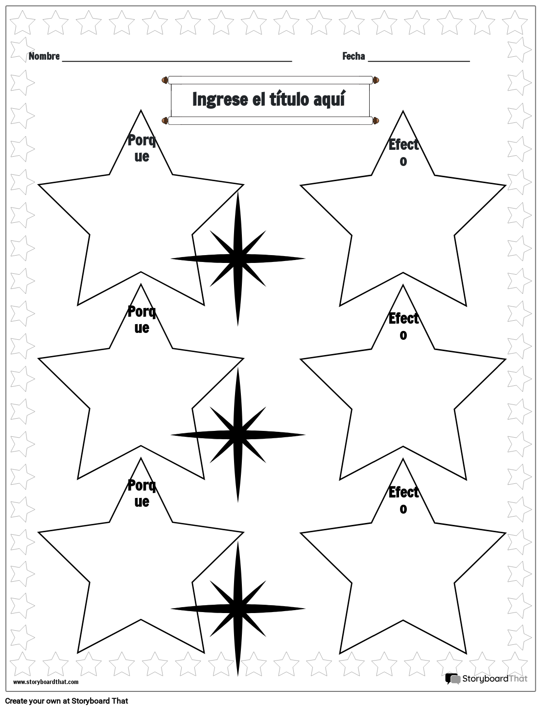 Hojas de Trabajo y Plantillas de Causa y Efecto — Creador de Causa y ...