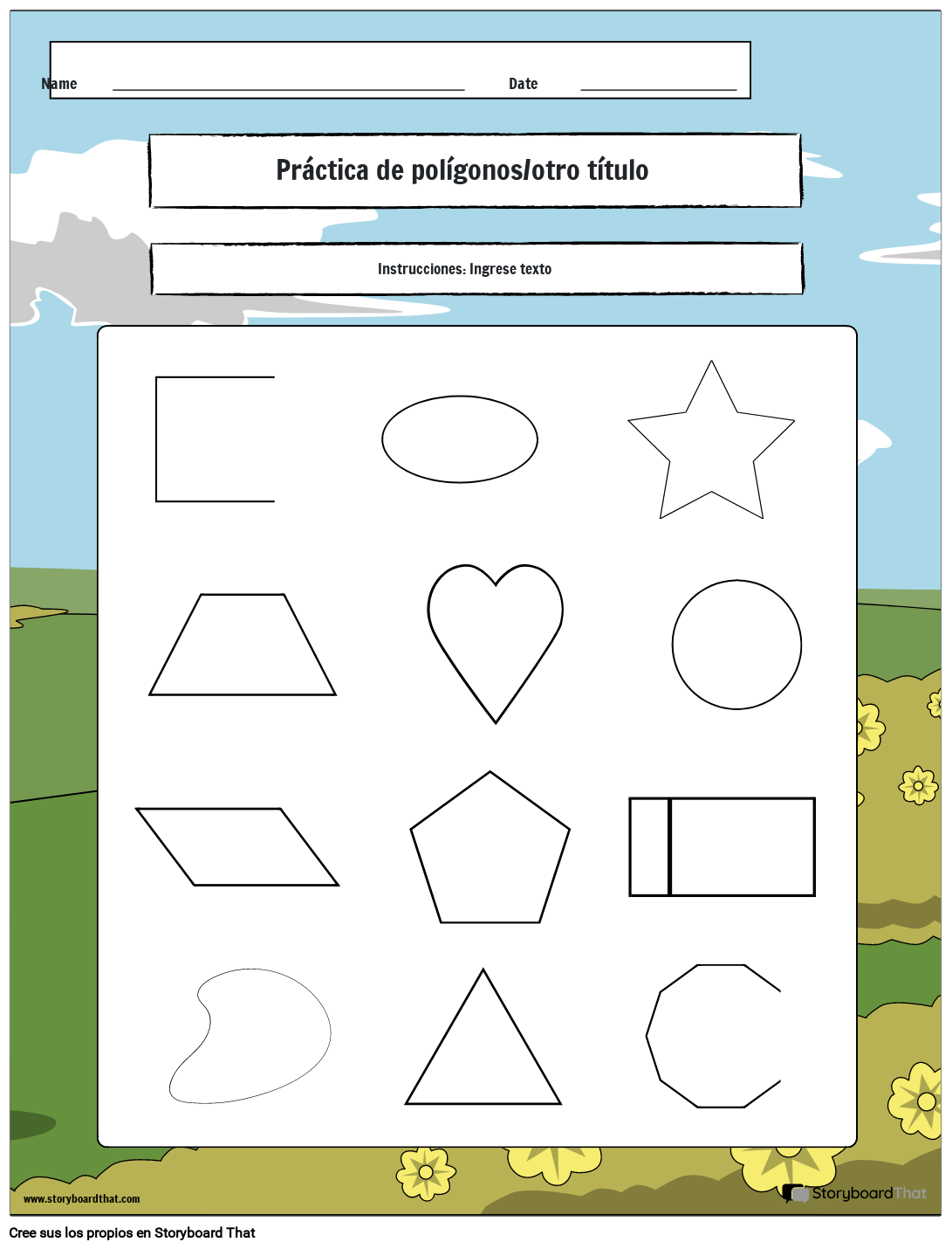 Color del tema de primavera de polígonos. Storyboard