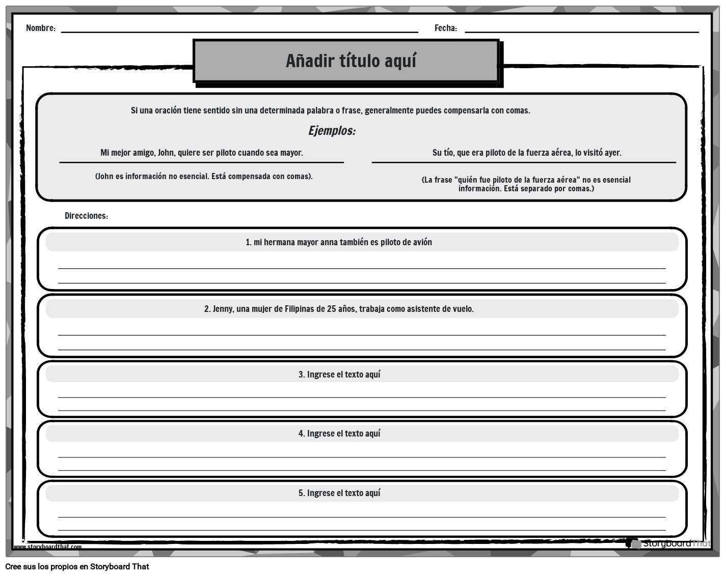 Hoja De Trabajo Sobre Comillas Y Comas