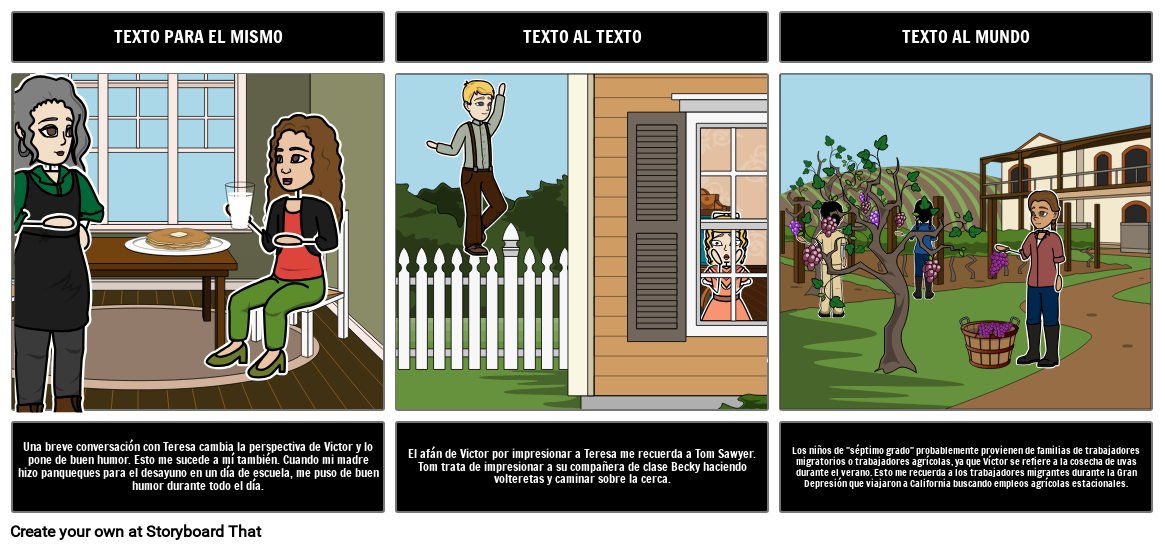 Conexiones de Texto del Séptimo Grado Storyboard